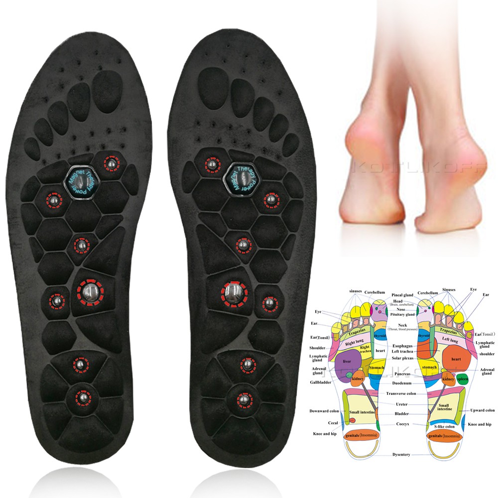 【Ready Stock】Acupressure Magnetic Massage Insoles For Foot Therapy ...