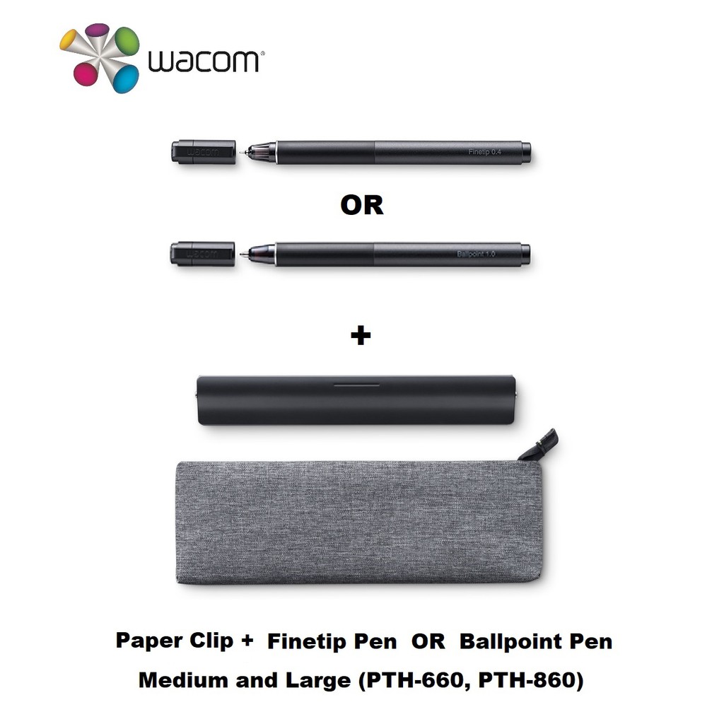Wacom Paper Clip + Finetip Pen / Ballpoint Pen for Intuos Pro Medium ...