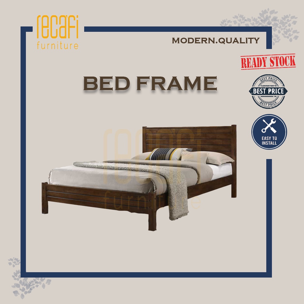 Ready Stock[READY STOCK] Recafi Furniture Queen Wooden Bed / Wooden Bed ...
