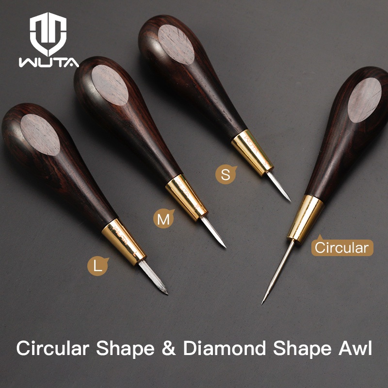 WUTA Leather Stitching Awl Diamond Shape Chisel Stitcher Tool Ebony ...