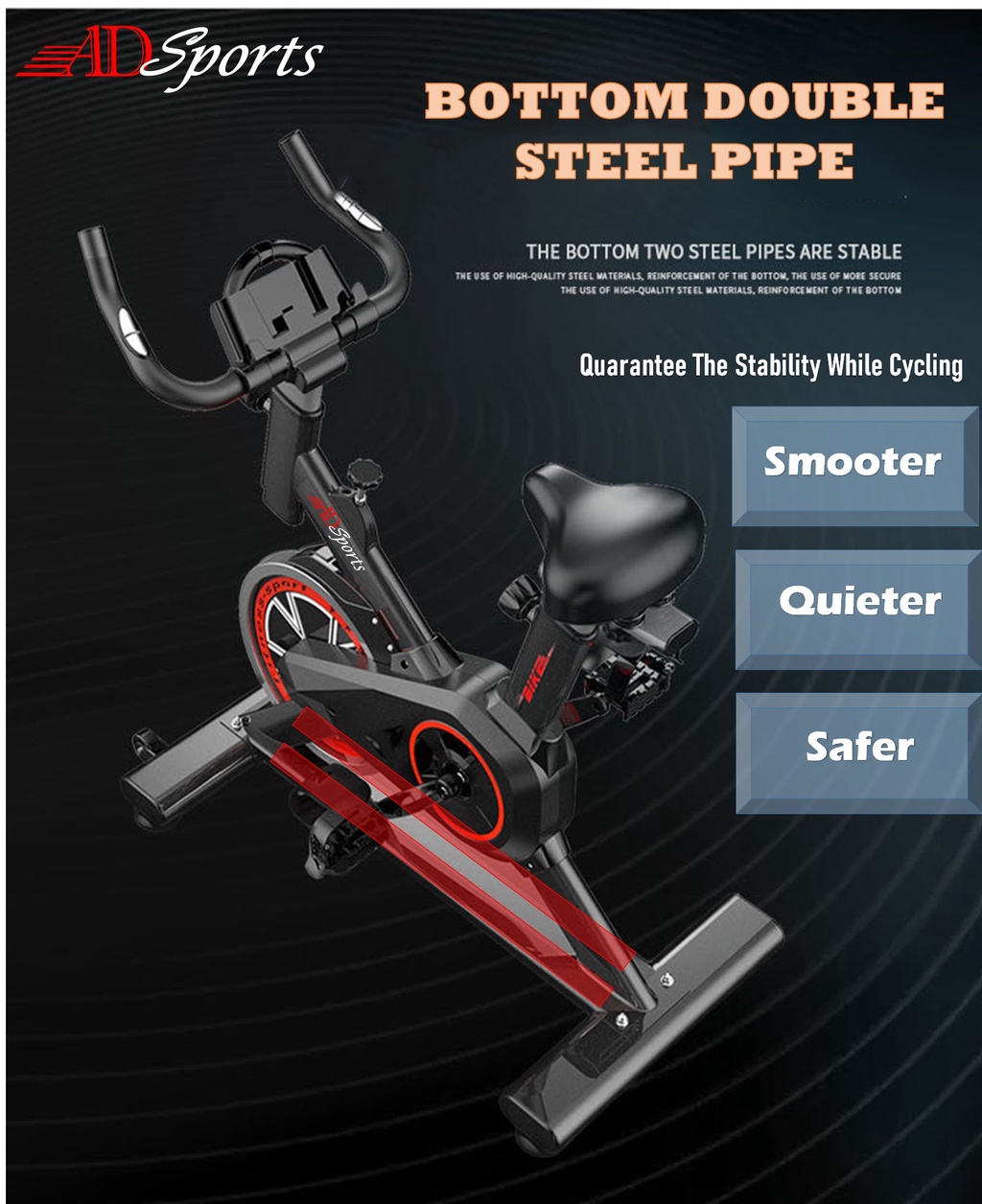 🔥🔥ADSports AD728 Professional Fitness Exercise Bike Home Gym Fitness ...