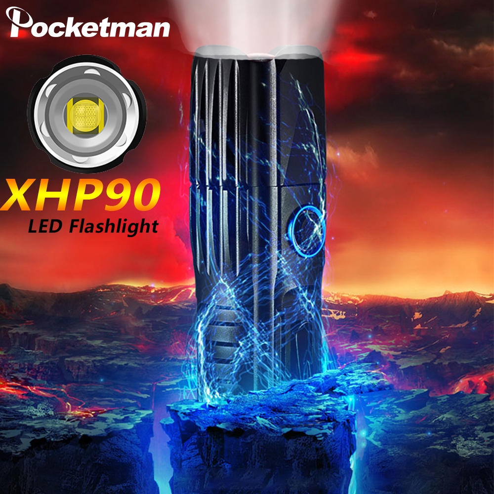 Most Powerful LED Flashlight XHP90.2 XLamp waterproof Torch Smart chip ...