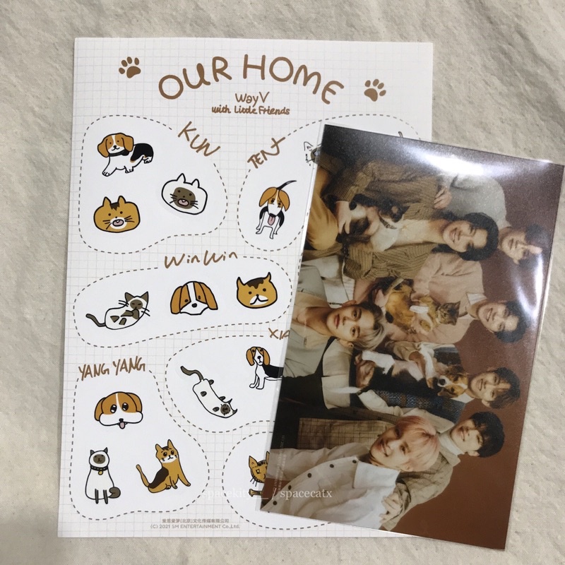 WayV Our Home with Little Friends hand drawn sticker & photo set ...