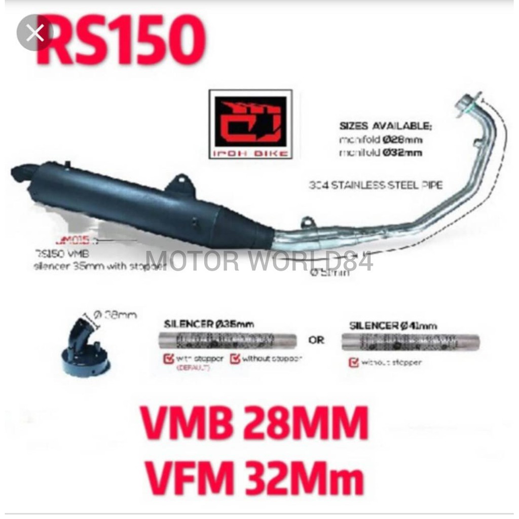 EXHAUST CJ IPOH RS150 VMB (28X32MM) - VFM (32MM) | Shopee Malaysia