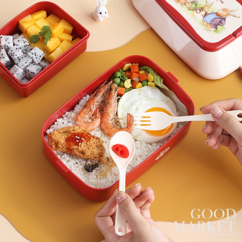 Portable Lunch Box for Schoolgirls Plastic Picnic Bento Microwave Food ...