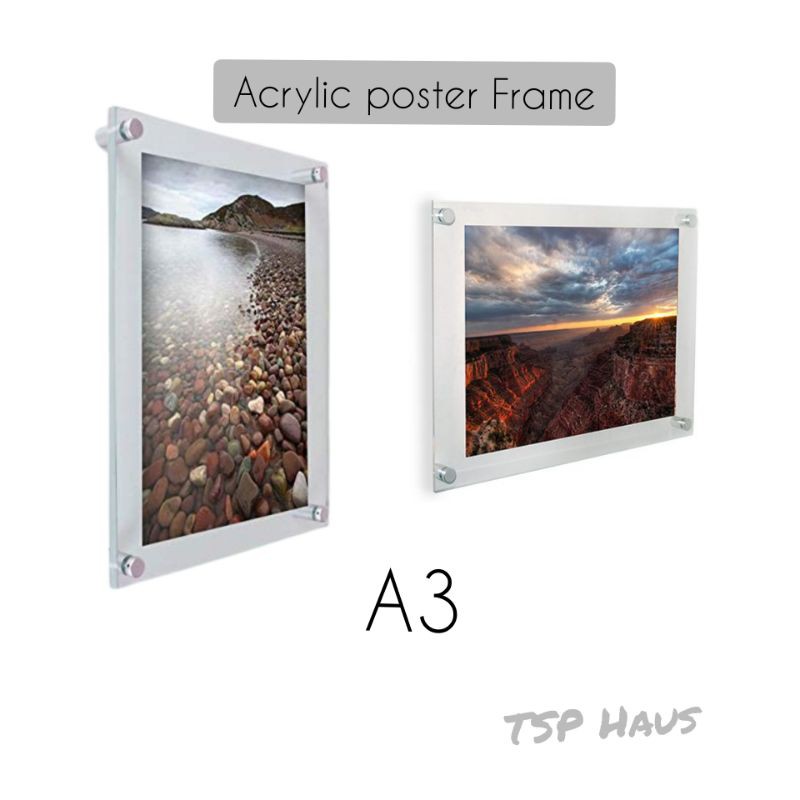 Acrylic poster Frame 3mm clear signage/poster A3 size | Shopee Malaysia
