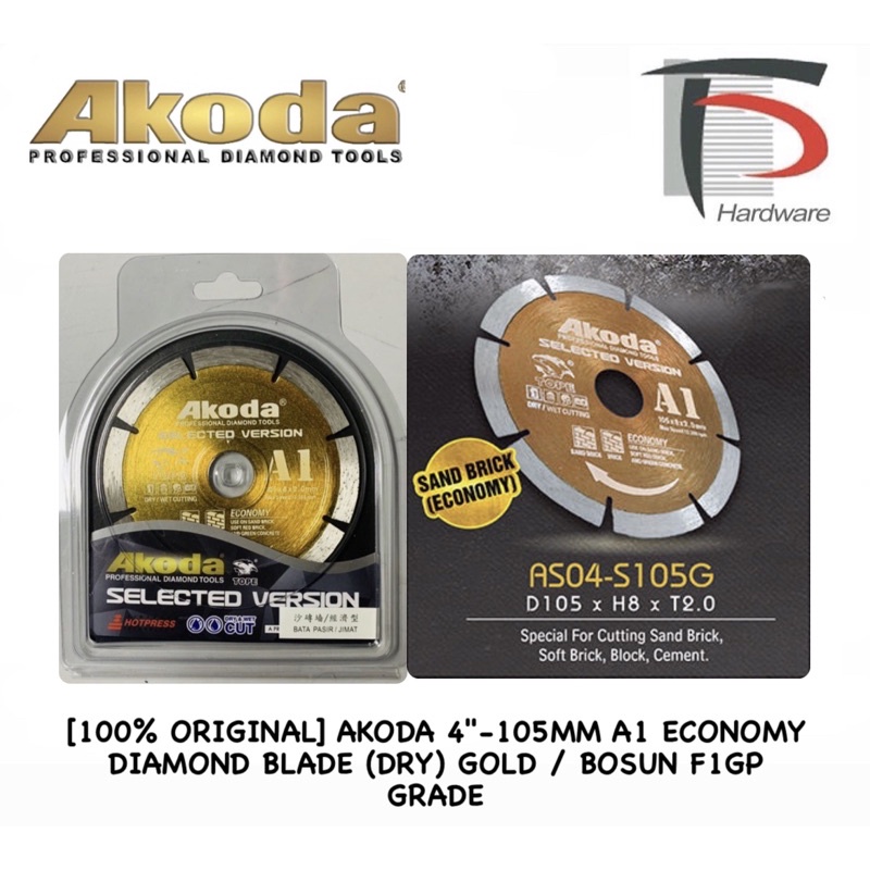 [100% ORIGINAL] AKODA 4"-105MM A1 ECONOMY DIAMOND CUTTING BLADE DISC ...