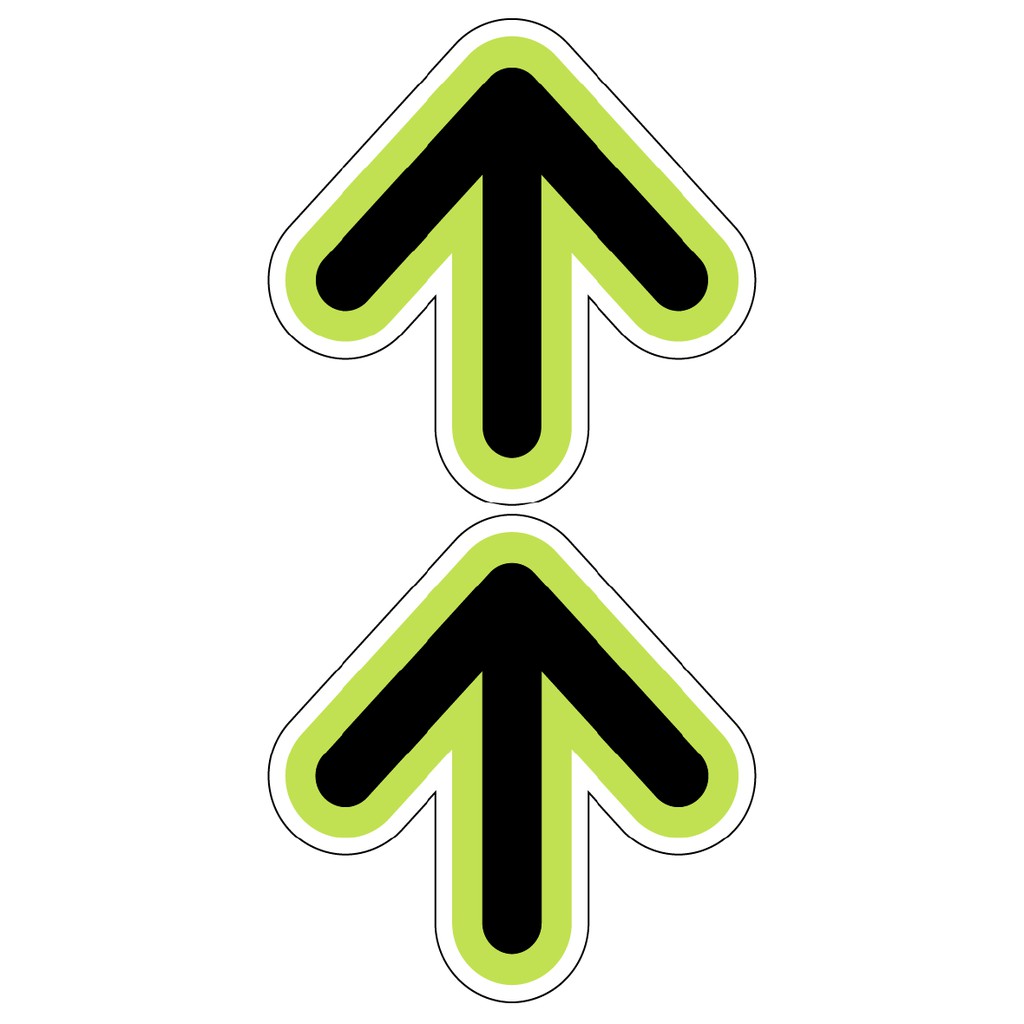 ARROW FLOOR SIGN STICKER 2'S FOR INDOOR & OUTDOOR, 240G MATTE LAMINATED ...