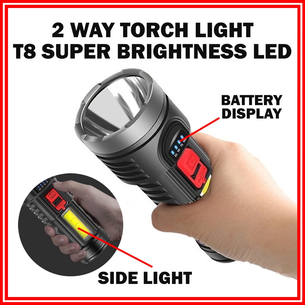 Super Brightness LED Torch Light Water Proof Rechargeable Flash Light ...