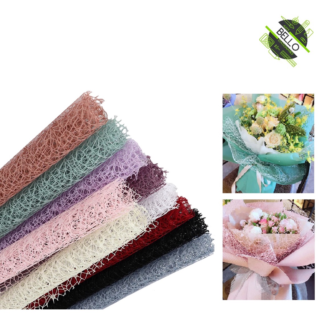 DIY Wrapping Paper Yarn Net Decoration Packaging Mesh Handmade Material 50cm x 4.5M | Shopee ...
