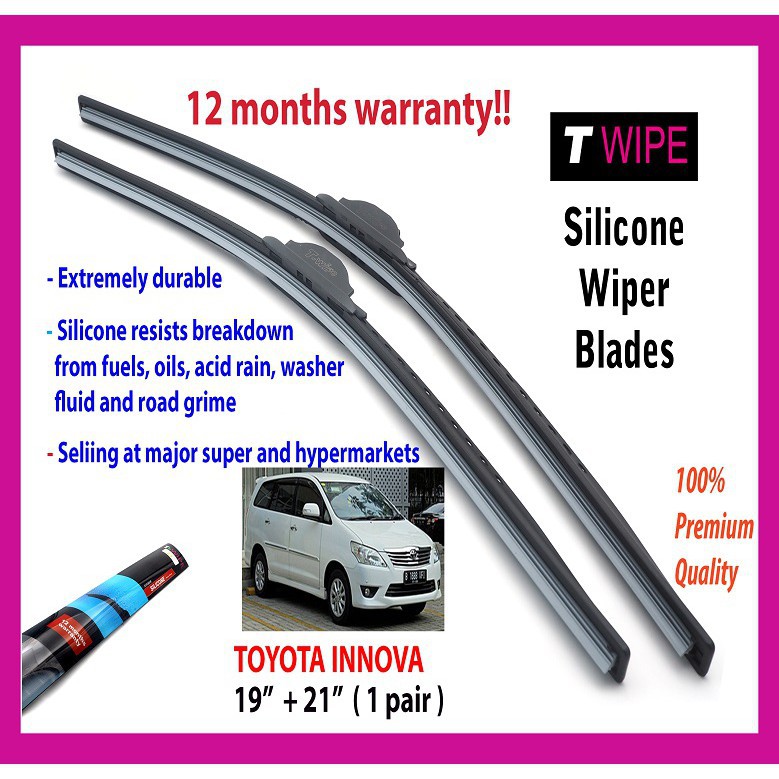 TOYOTA INNOVA Premium Silicone Car Wiper 19" + 21" ( 1 pair) - TWIPE ...
