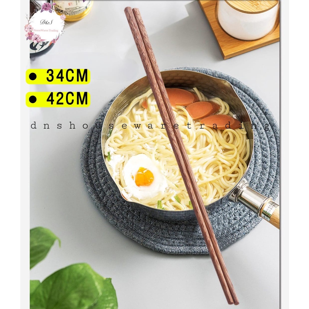 🇲🇾 Long Natural Wood Chopsticks No Paint No Wax Deep Fry Wooden ...