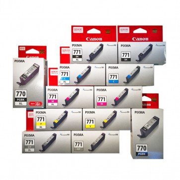 [ORIGINAL] Canon 770 771 PGI-770 CLI-771 XL PGBK Black Cyan Magenta Yellow Grey Ink MG5770 ...