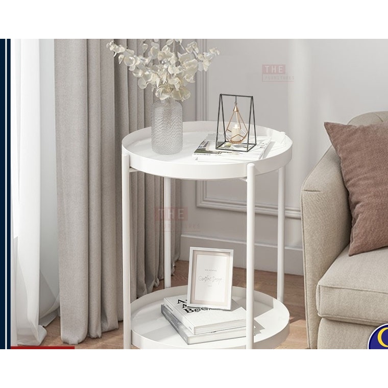 Steel Round Tray Designed Coffee Table Side Table (D42cm*H52cm ...
