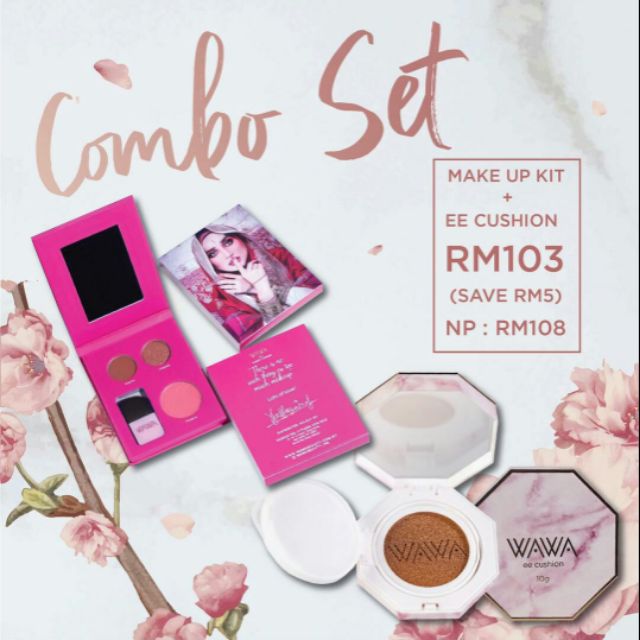 Wawa Cosmetics limited edition combo set - wawa makeup kit + EE Cushion ...
