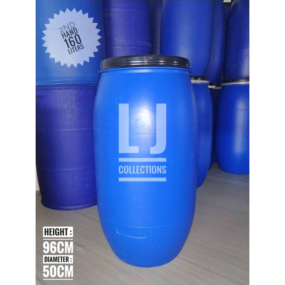 160 / 200 Liters Water Storage Blue Drum ( 2nd Hand ) | Shopee Malaysia