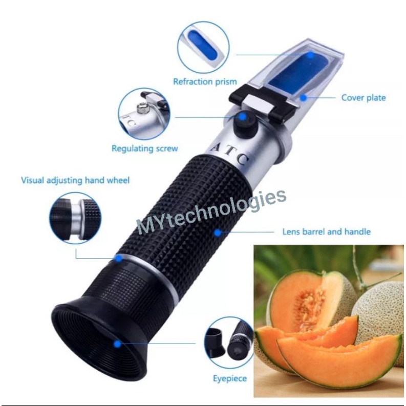 ukur manis buah rock melon 0-32% Brix Hand Held Refractometer Brix ...