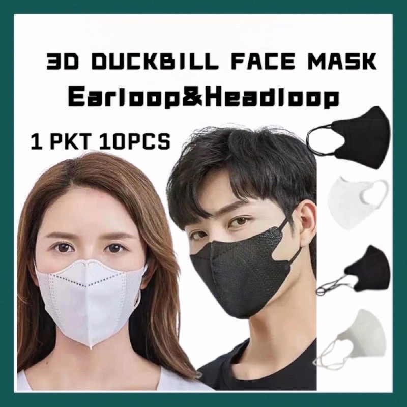 Mask Duckbill 10PCS Mask Itik 3D Face Mask Disposable Mask Face Mask ...