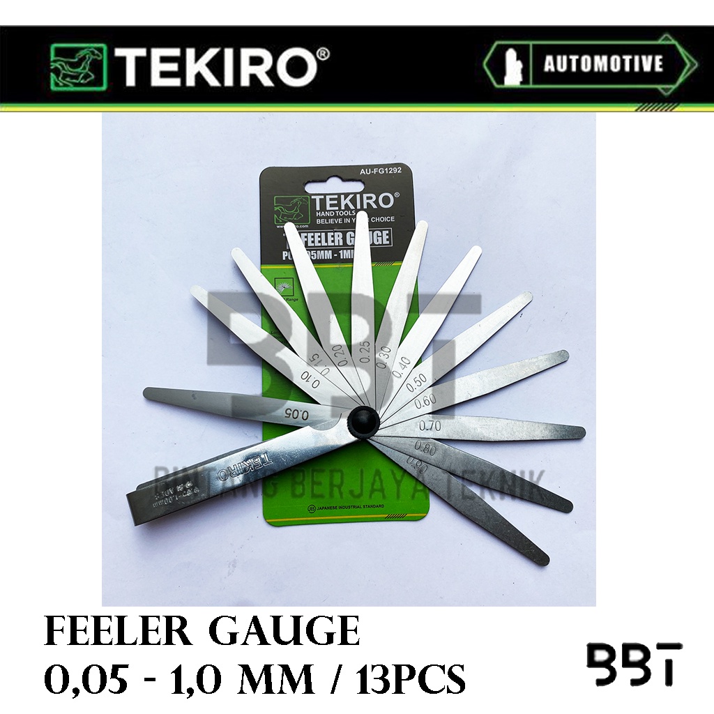 Feeler Gauge TEKIRO 0.05mm-1mm 13pcs / Valve Set Key / Fuller Blade ...