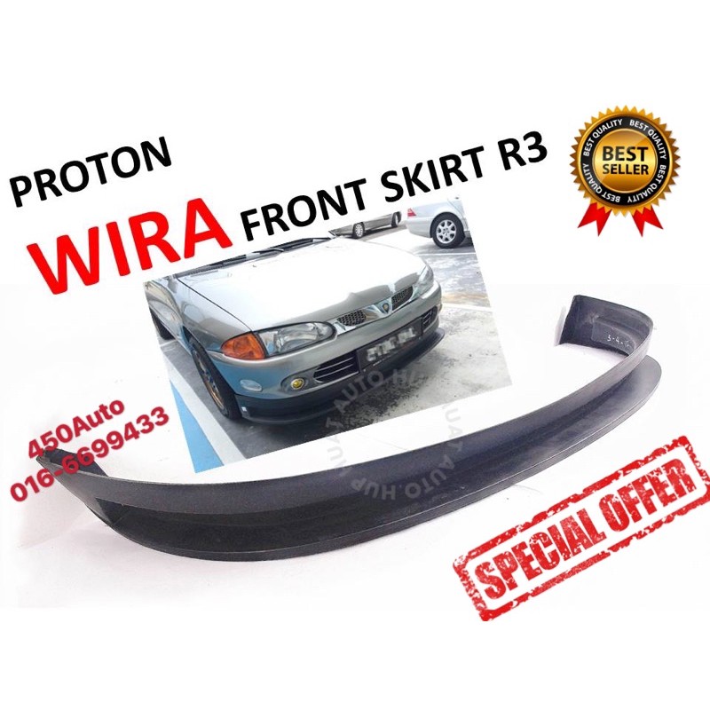 SATRIA GTI R3 LIP BUMPER FRONT SKIRT DEPAN BODYKIT WIRA R3 / PU / SE ...