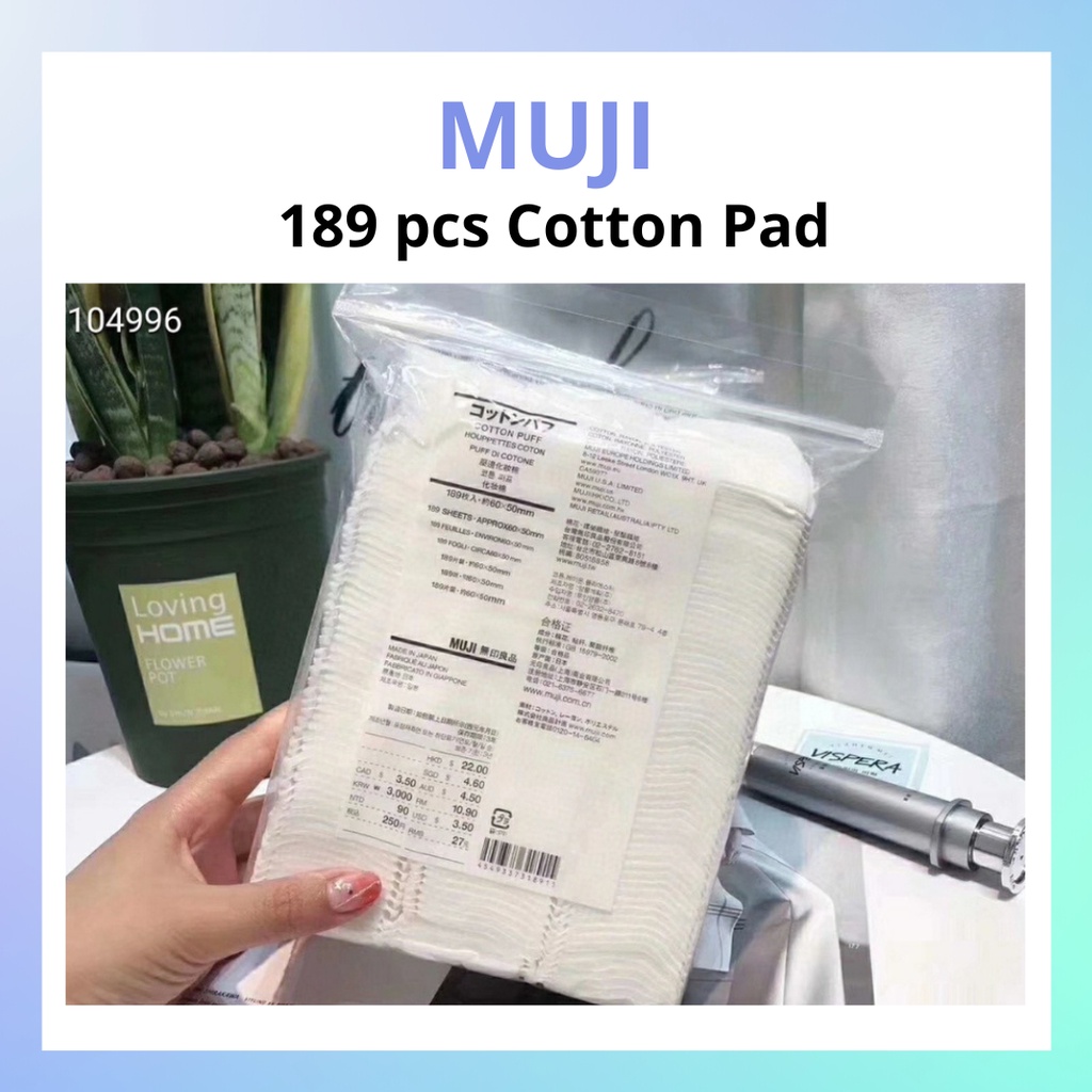 [ READY STOCK] Muji Makeup Cotton Pad (189 pcs) 无印化妆棉 | Shopee Malaysia