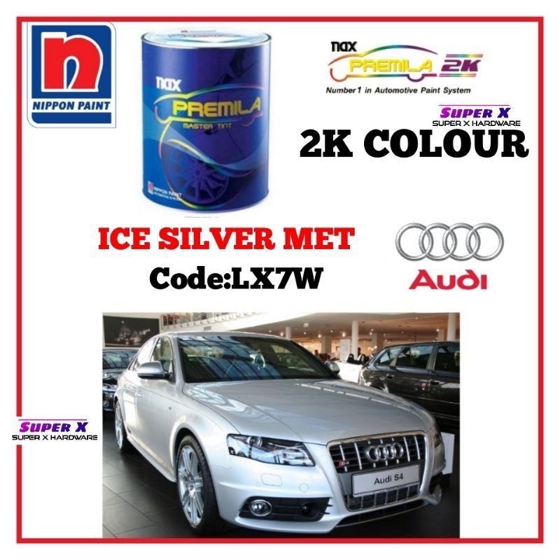NIPPON PAINT CAR PAINT 2K CAT ICE SILVER MET CODE:LX7W/cat kereta 2k ...