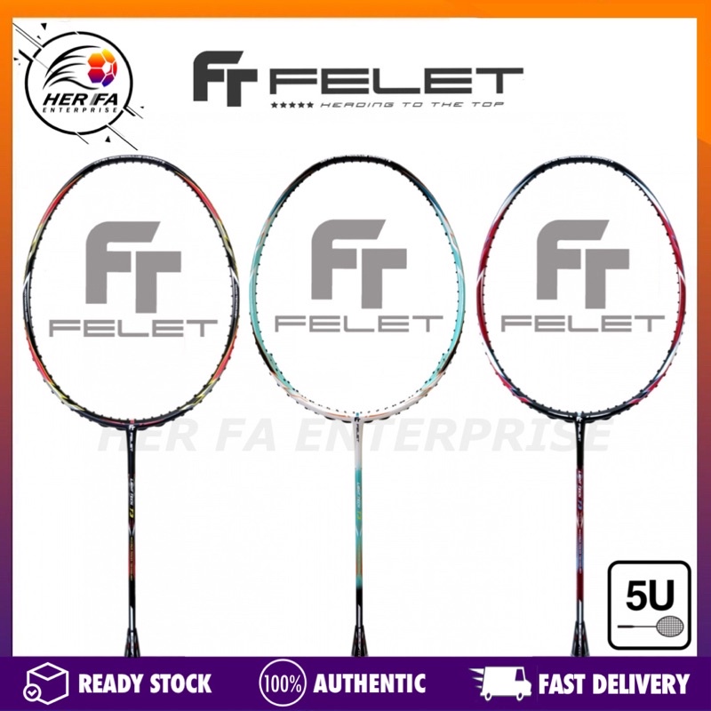 FELET Light Tech T3 5U Racket Badminton 32LBS Max Tension 100%ORIGINAL ...