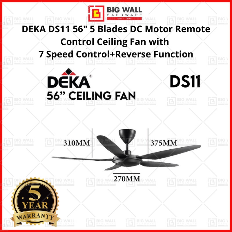 DEKA KRONOS F5DC DC Motor 56"/46" | DS11 5 Blades Ceiling Fan With ...