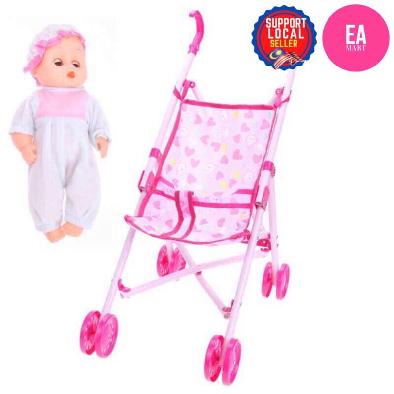 Trolley Toy with 9-inch Dolls Buggy Stroller Pram (Plastic) - Ready ...