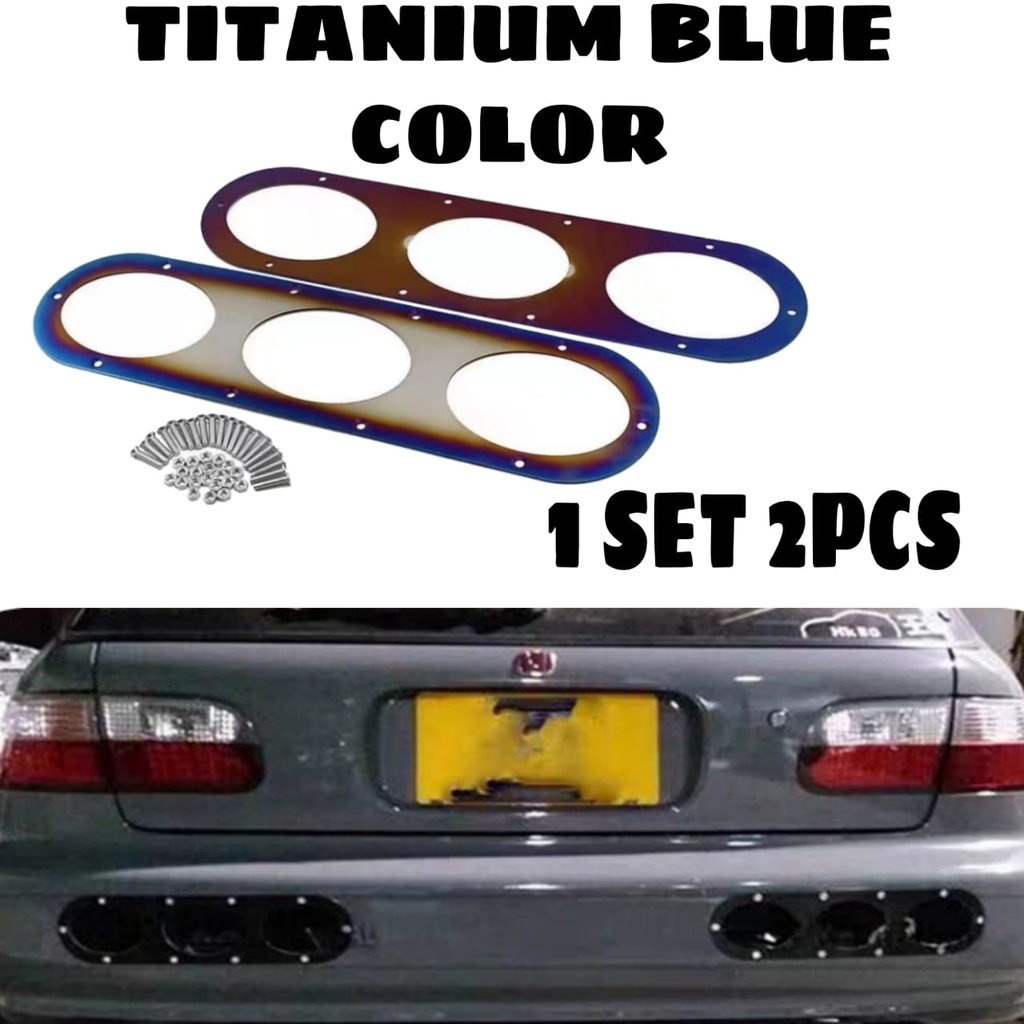 1 Set 2PCS New 6 Hole Aluminum Rear Bumper Diffuser Alloy Titanium Blue ...