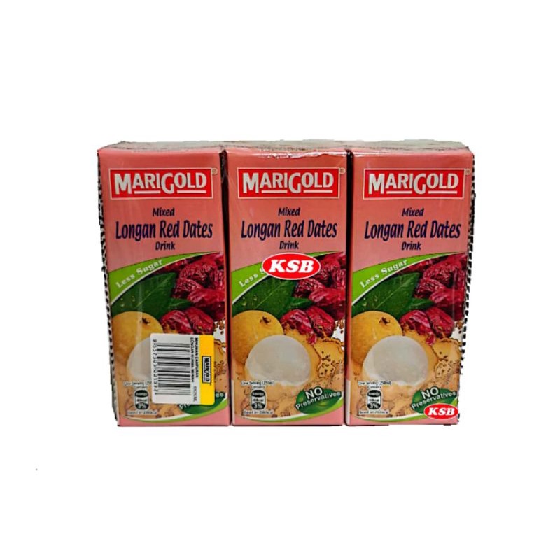 【250ml x 6 pkt】Marigold Soya/Laici/Bunga/Ice Lemon Tea/Mixed Longan Red ...