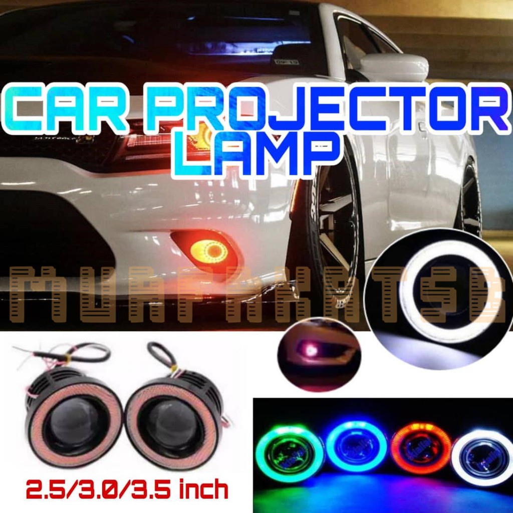 2pc/set 3200LM Car COB LED Angel Eyes Fog Light Lens Projector Halo Ring Xenon Fog Lamp | Shopee ...