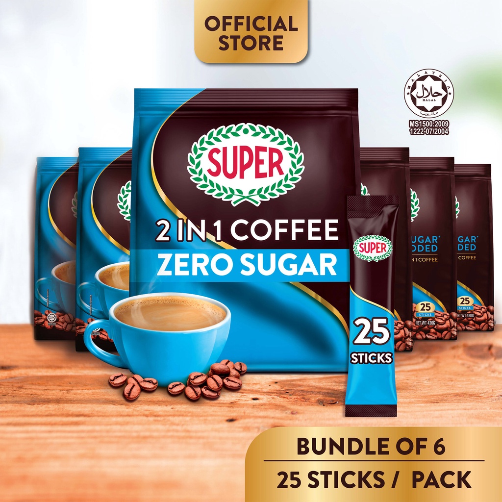 (Bundle of 6) SUPER 3in1 Instant Coffee, 25 sachets [HALAL] | Shopee ...