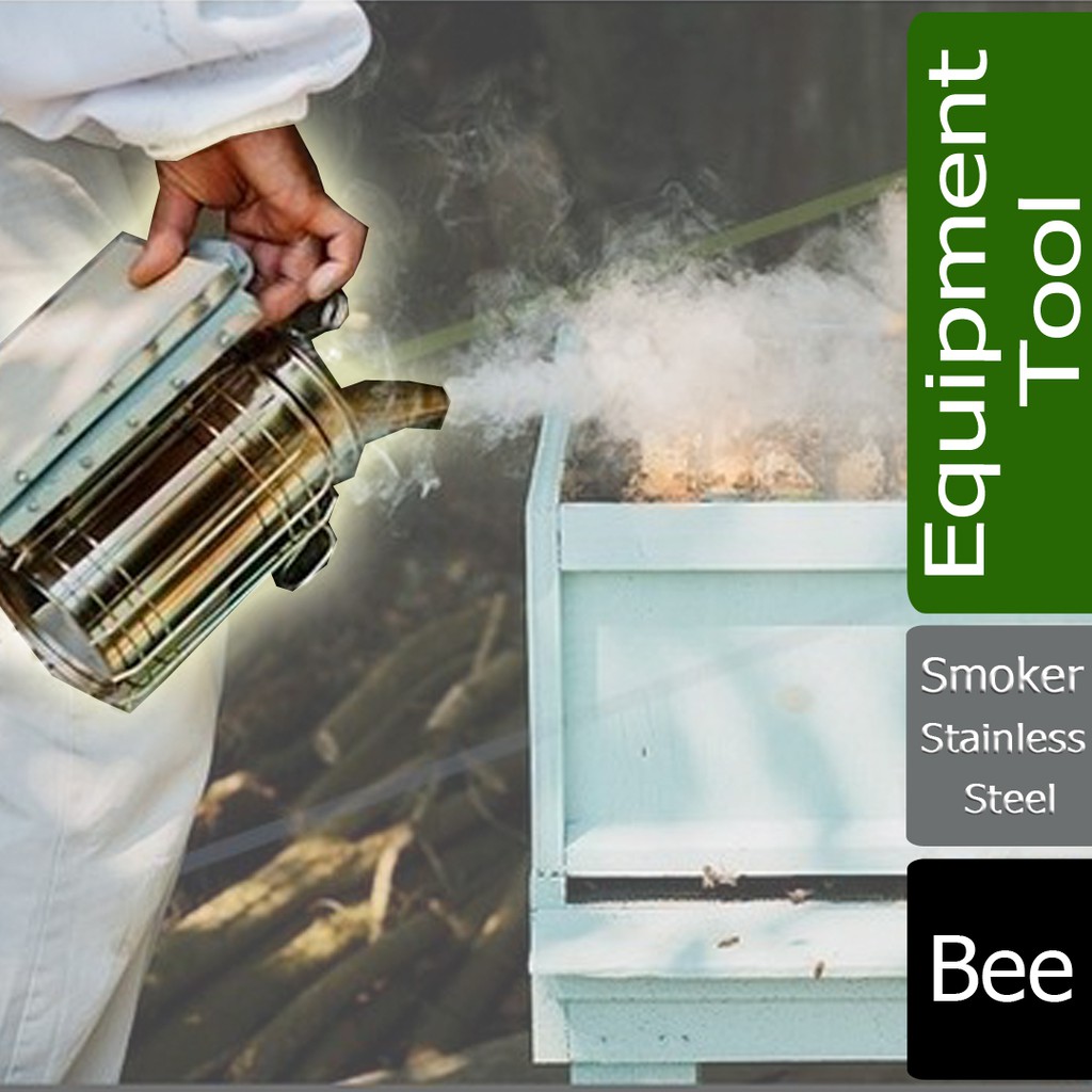 Smoker Stainless Steel Beekeeping Beehive Manual Bee Smoke Transmitter Kit Tool Apiculture ...