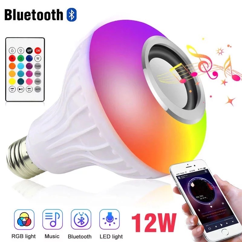 RGB Bluetooth Music Bulb LED Bulb Light Wireless Remote Control with ...