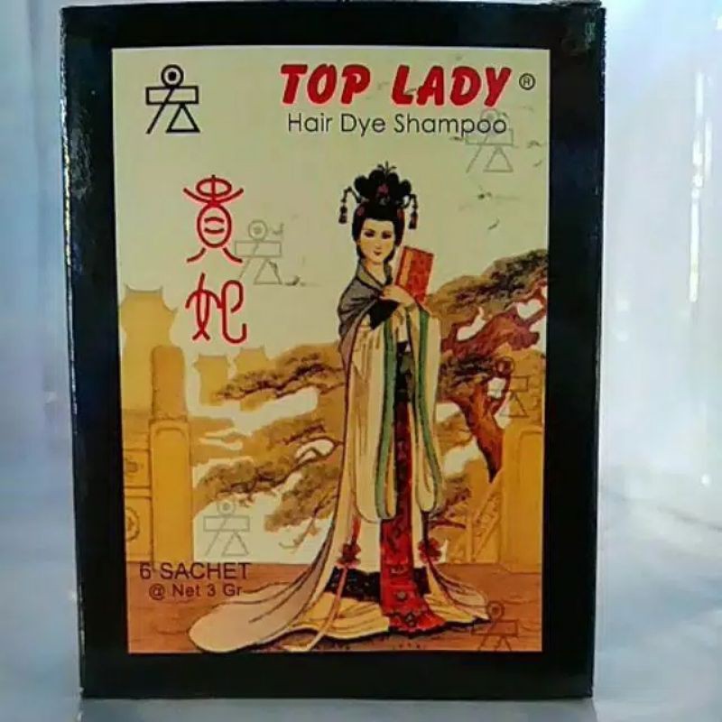 [1 Box] [CONTENTS OF 6 SACHETS] TOP LADY HAIR DYE SEMIR SHAMPOO BLACK ...