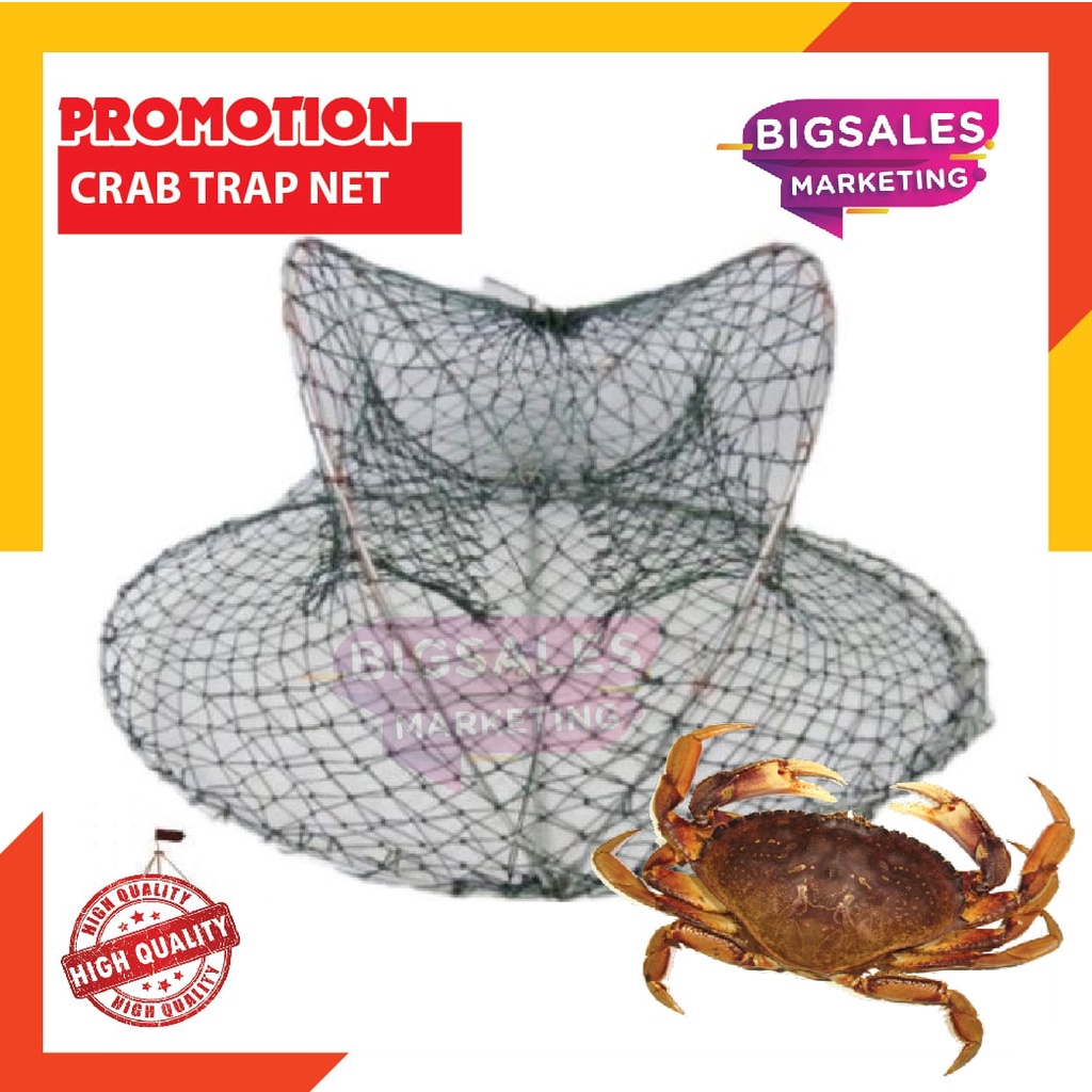 BIGSALES High Quality Crab Trap Net Foldable Cast Dip Premium Quality ...