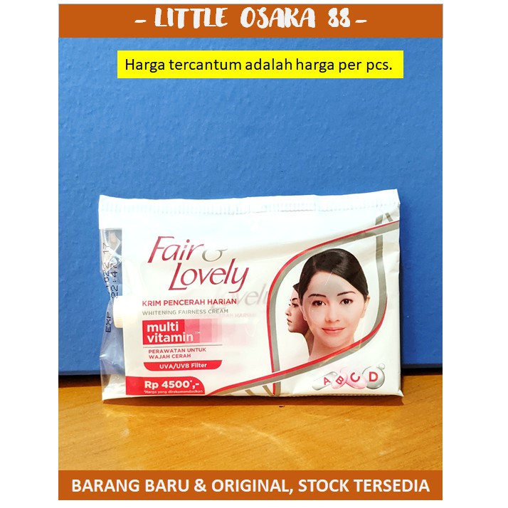 Fair Lovely Sachet Face Cream Cream 9 gr Per Sachet | Shopee Malaysia