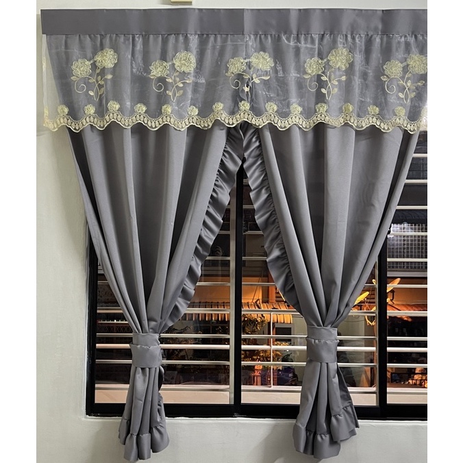 Kain Matt Satin 2 Panel Window Curtain / Langsir Tingkap 2 Ruang - 1set ...