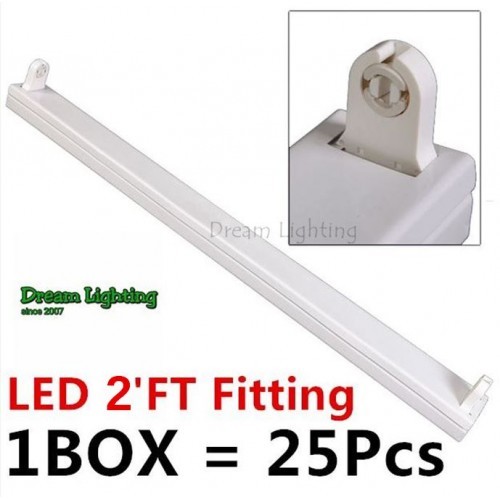 (25pcs) LED T8 (2'FT) - Fluorescent Fitting Only / White | Shopee Malaysia