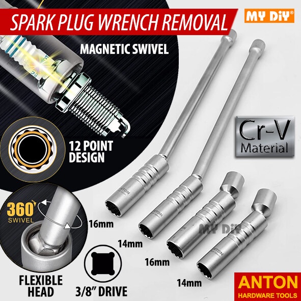 MYDIYHOMEDEPOT - ANTON CRV Magnetic Spark Plug Sleeve Removal Tool 14mm ...