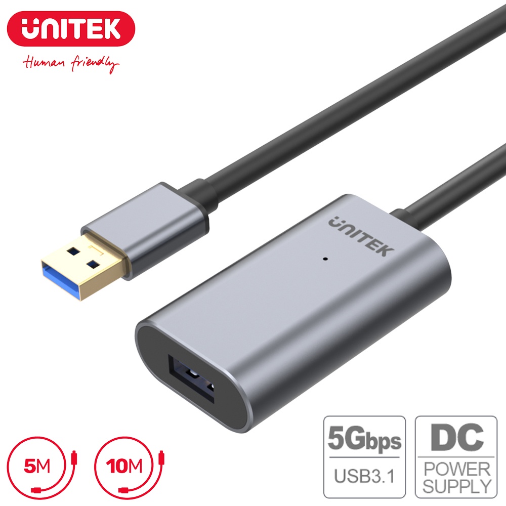 Unitek USB3.0 Aluminium Extension Cable Male to Female Extender with DC ...