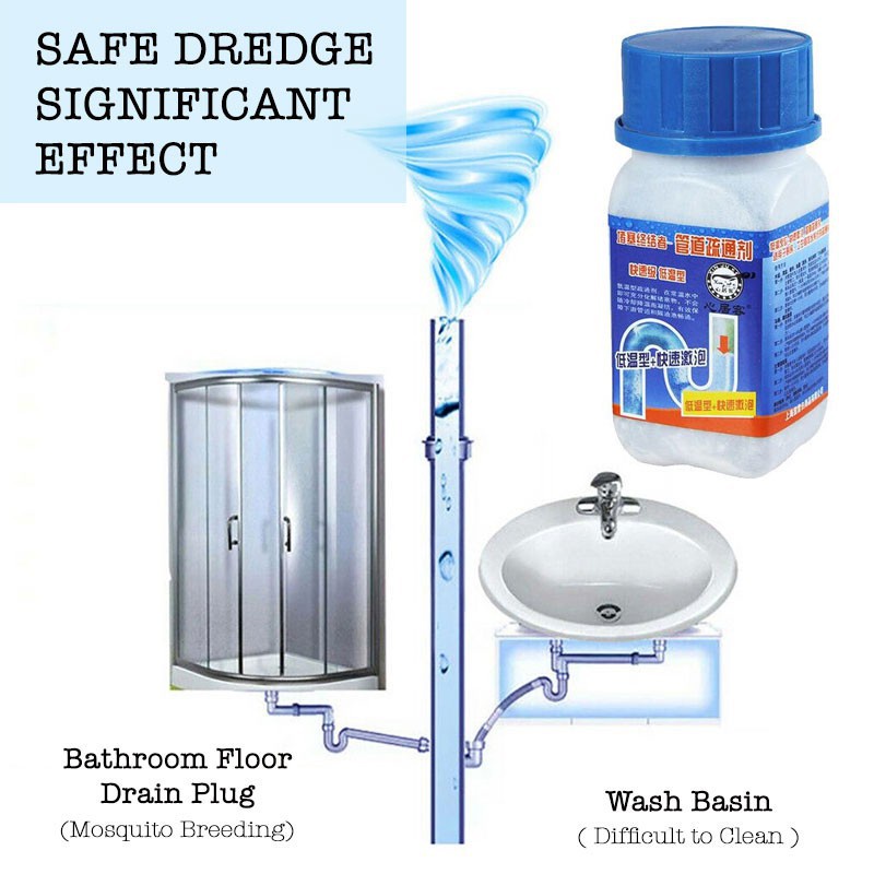 Clog Remover Drain Pipe Basin Cleaner Clogged Drainage Remover Powder ...