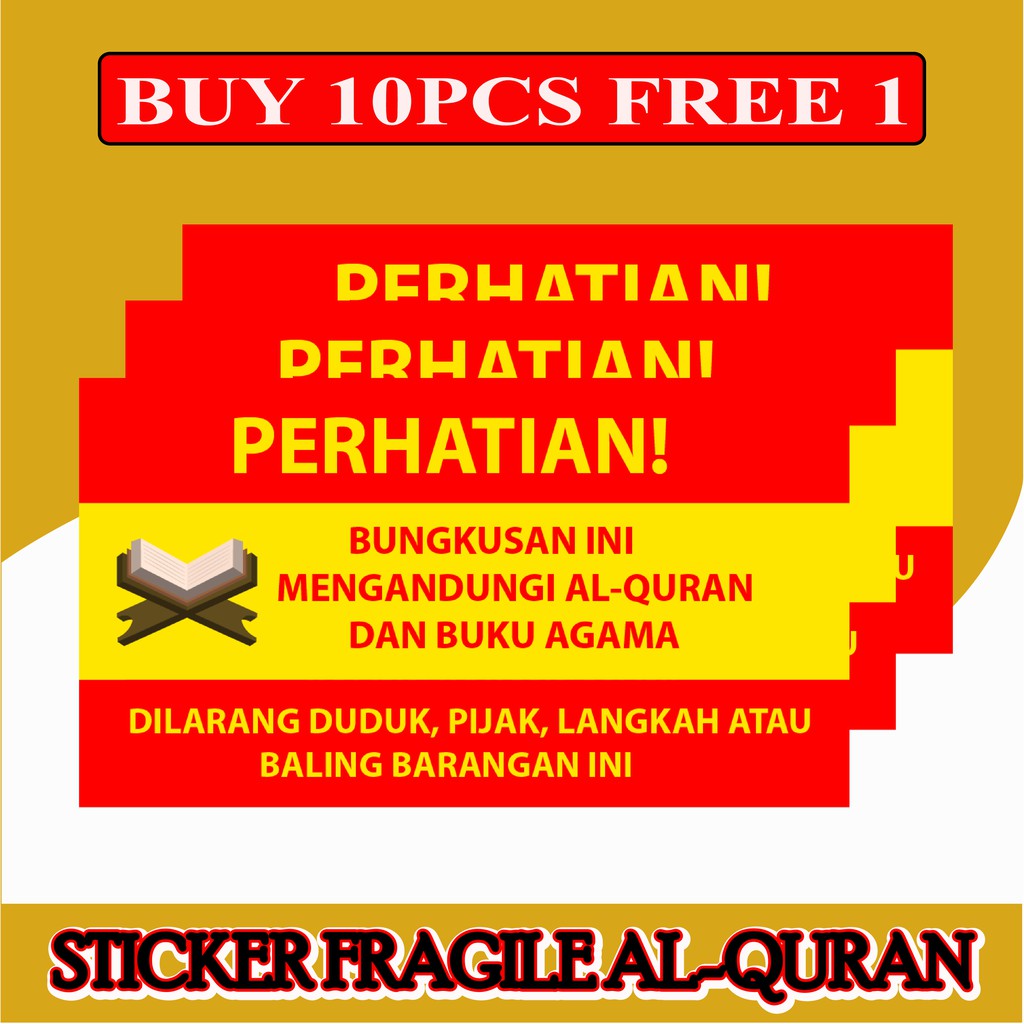 [READY STOCK] AL-QURAN FRAGILE STICKER / STIKER FRAGILE AL-QURAN (9CM X ...