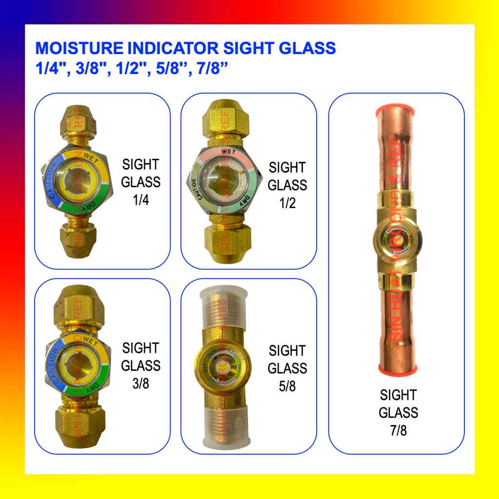 SIGHT GLASS AIRCOND MOISTURE INDICATOR FLARE TYPE BRAZING TYPE AIR ...