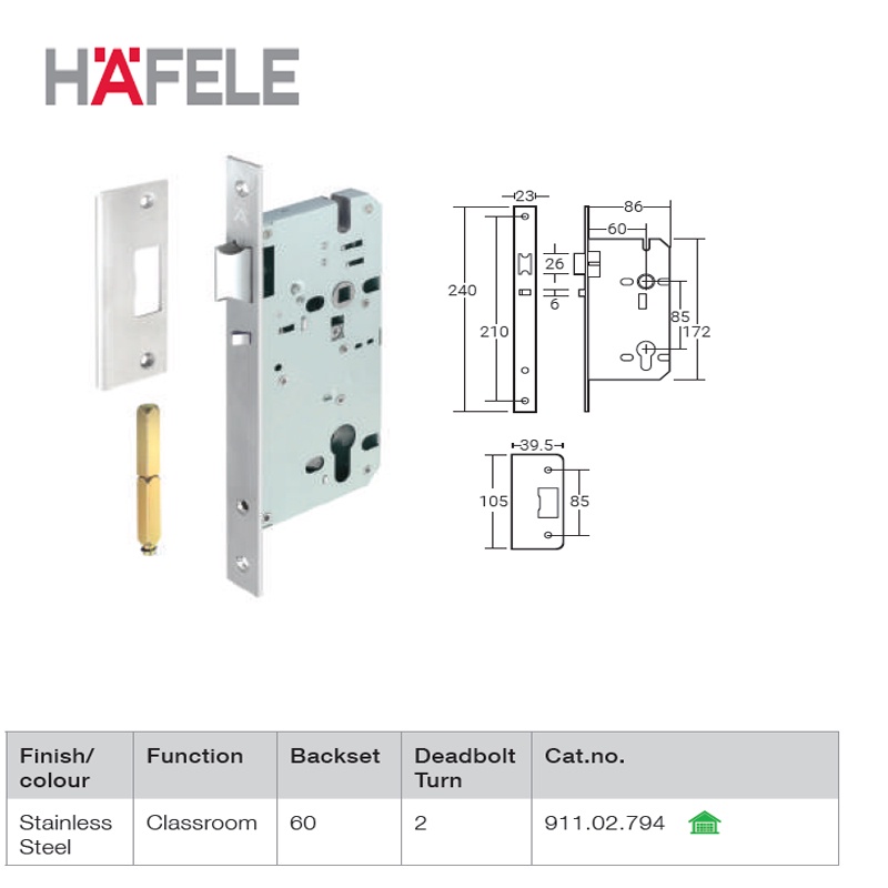 HAFELE MORTISE LOCKSET 911.02.794 | Shopee Malaysia
