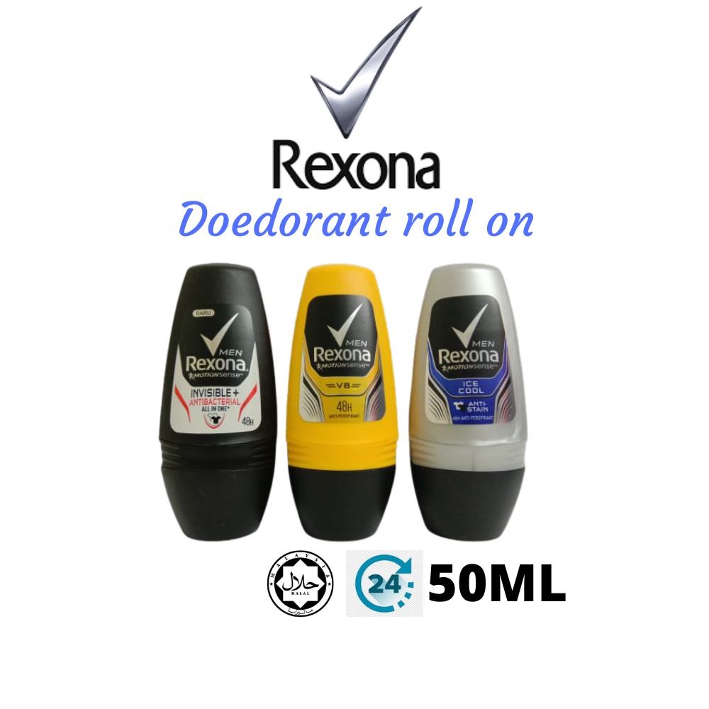 Rexona Men Deodorant Roll On 50ml 48Hour (Invisible + Antibacterial ...