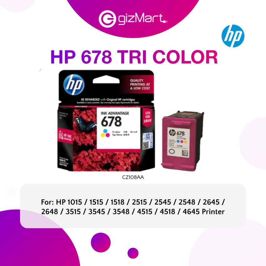 HP Ink Cartridge HP 678 Black ( CZ107AA ) / Tri Color ( CZ108AA ) for ...