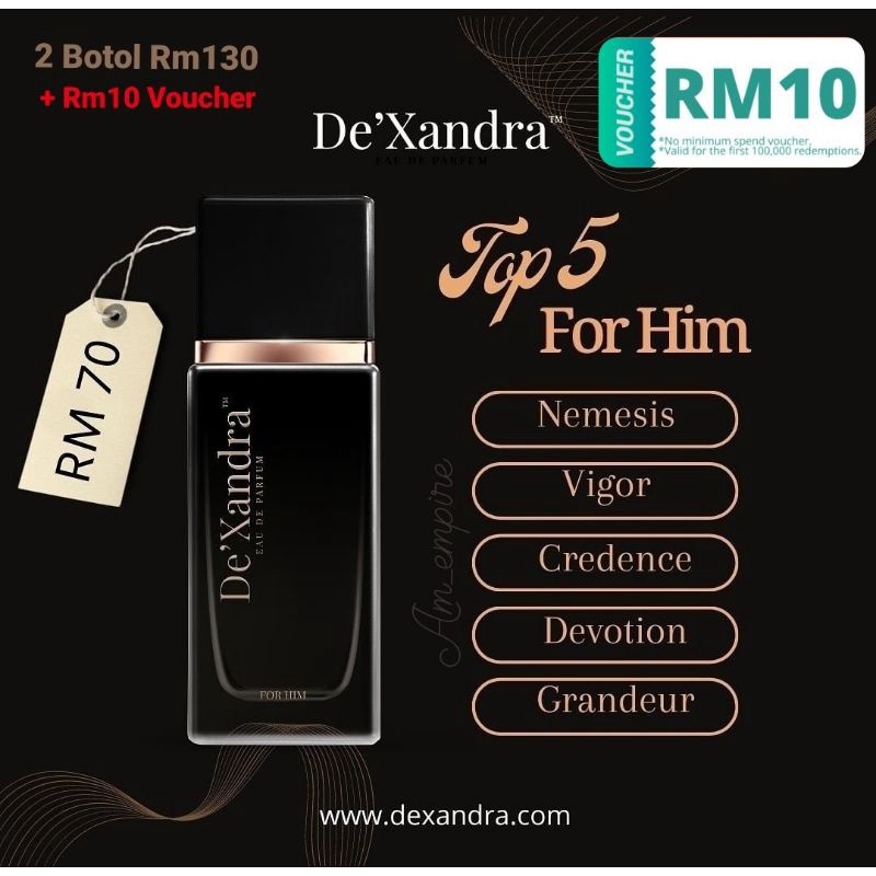 3 DAYS PROMO [2 BOTOL RM110] DEXANDRA FOR HIM ORIGINAL 35ML | Shopee ...