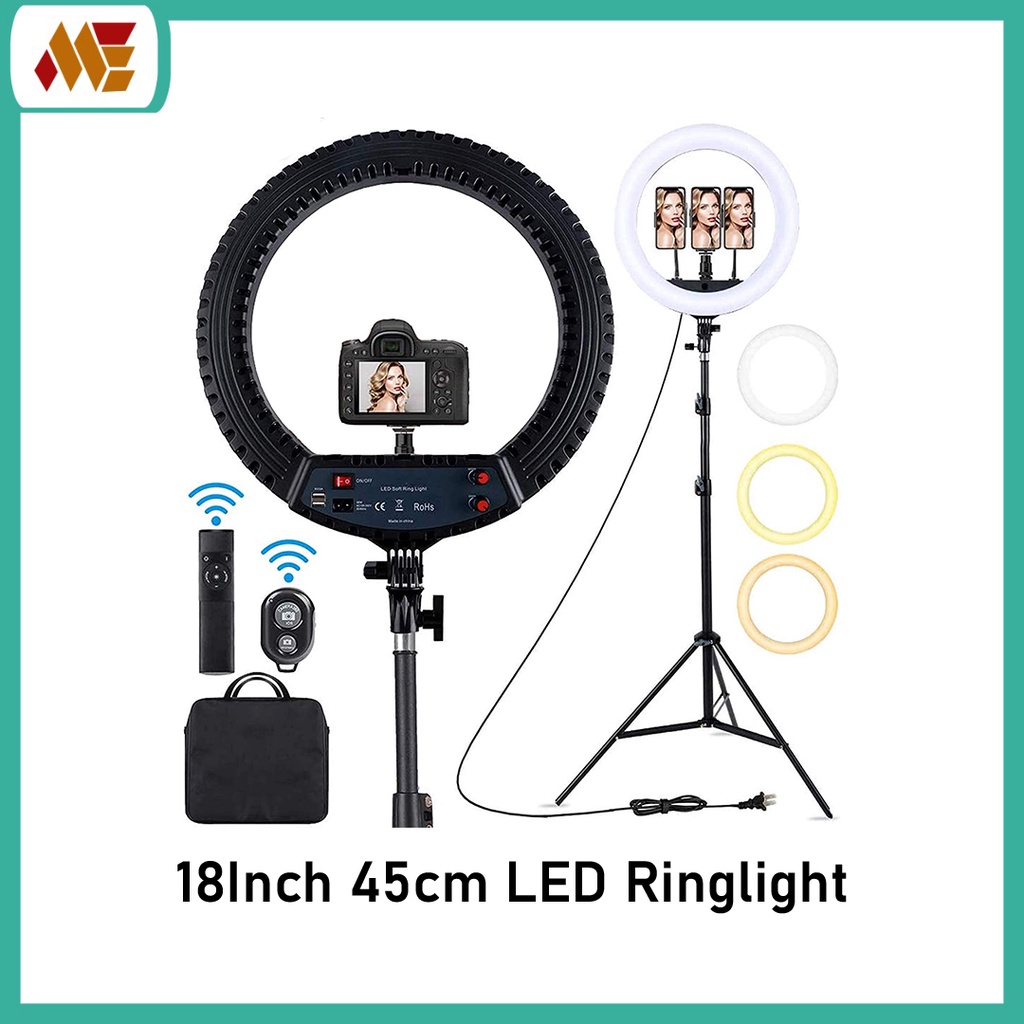 18in 45cm LED Ring Lamp Photography Ring Light with Tripod Stand ...